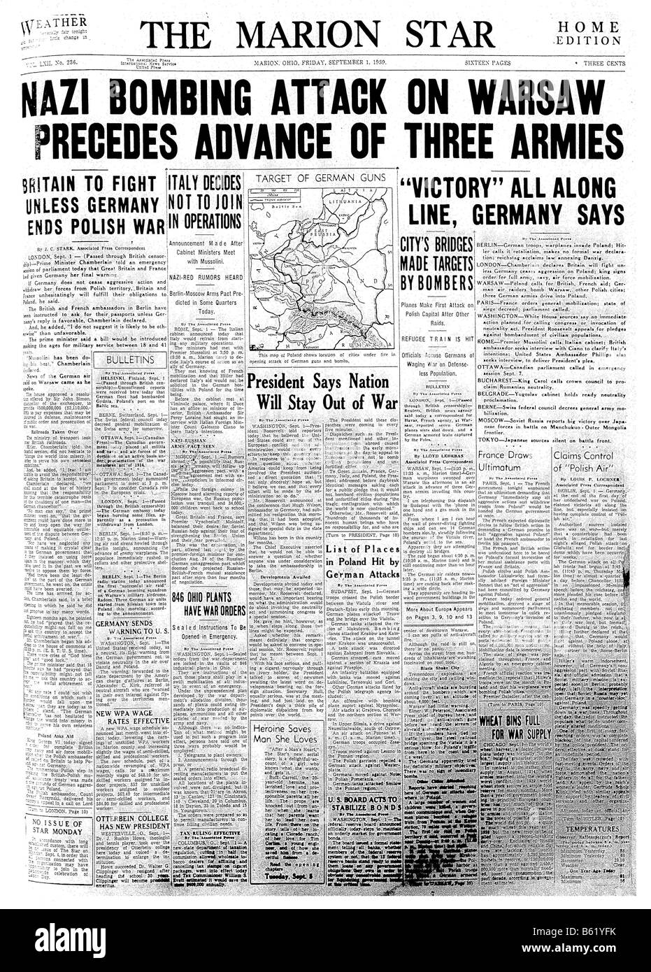 1939 newspaper hi-res stock photography and images - Alamy