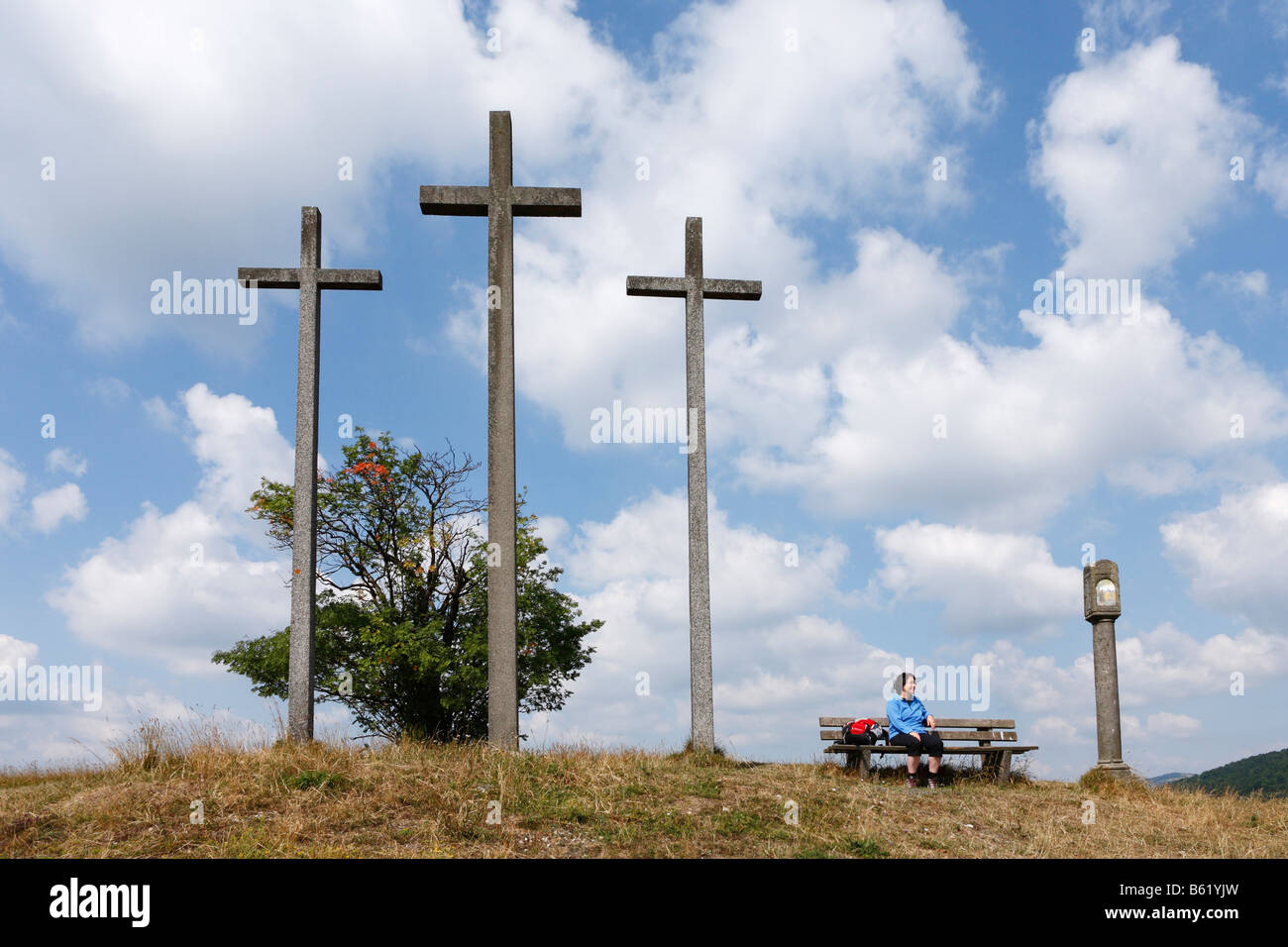 At the Three Crosses, Kreuzberg Mountain, Rhoen Mountains, Lower ...