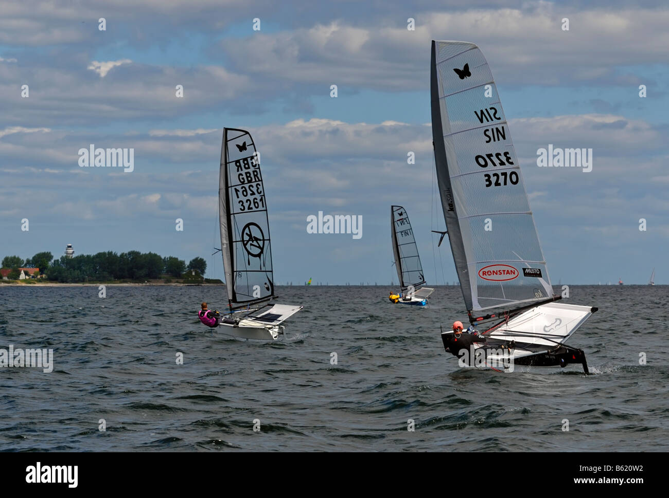 Sailor competing in the regatta for the sailing boat category ...