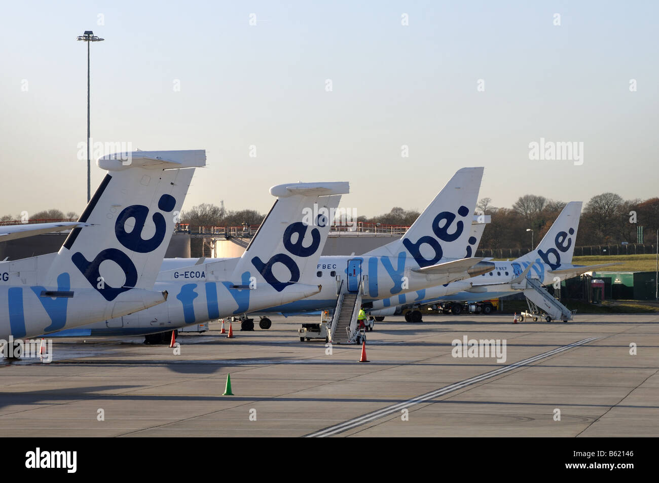 Flybe aircraft at Birmingham International Airport England UK Stock ...