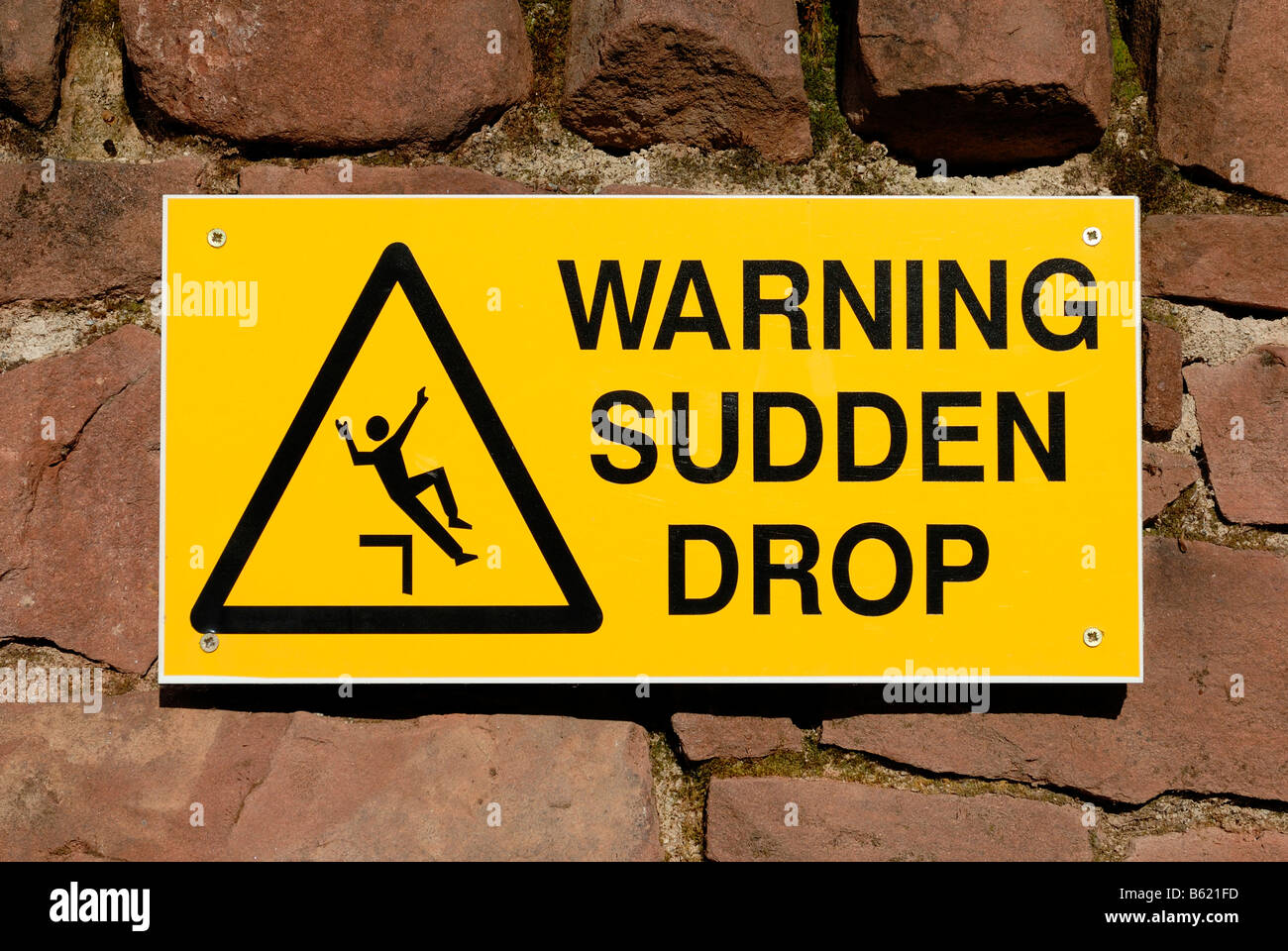 Warning sudden drop sign hi-res stock photography and images - Alamy