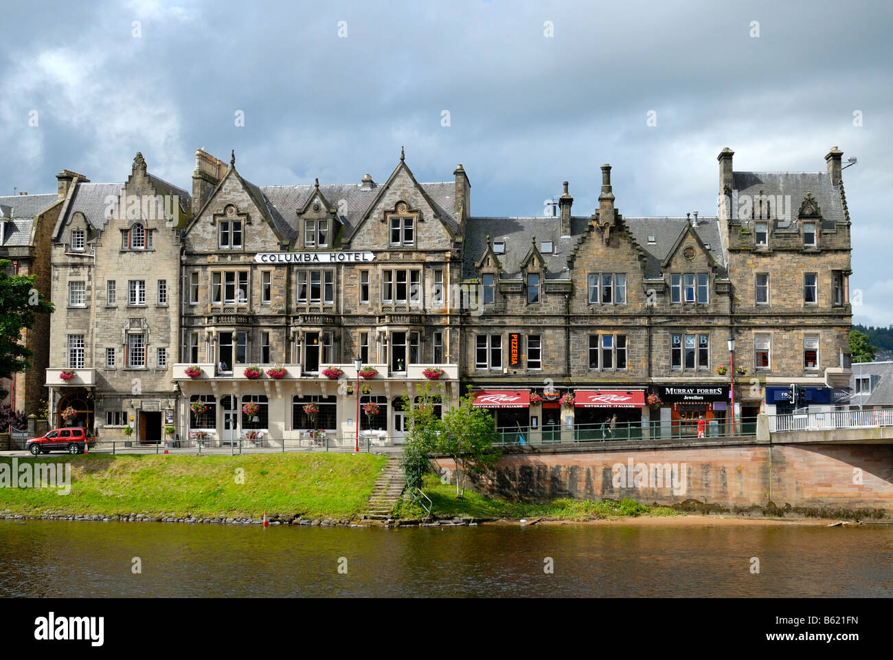 Historic city centre facades of Inverness, Scotland, Great Britain ...