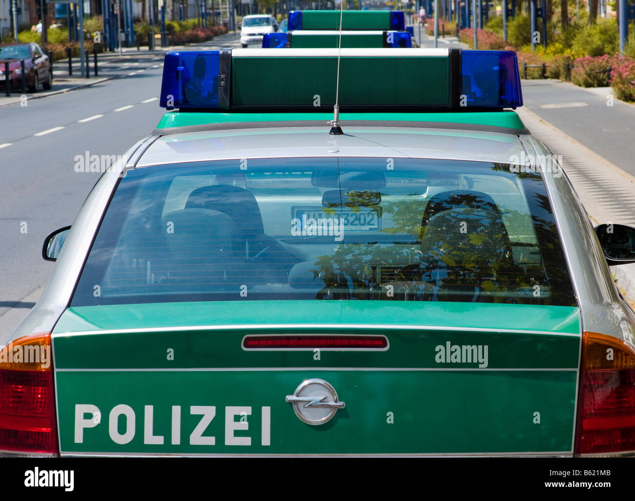 Police cars, rear view, Germany, Europe Stock Photo - Alamy