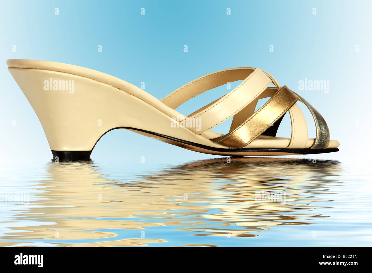Reflection of a female shoe in water Stock Photo - Alamy