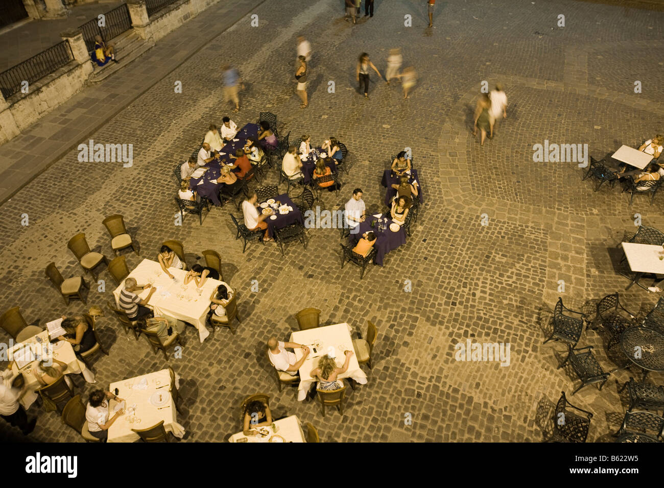 Nightlife, restaurant in front of La Catedral, Cuba, Caribbean Stock ...