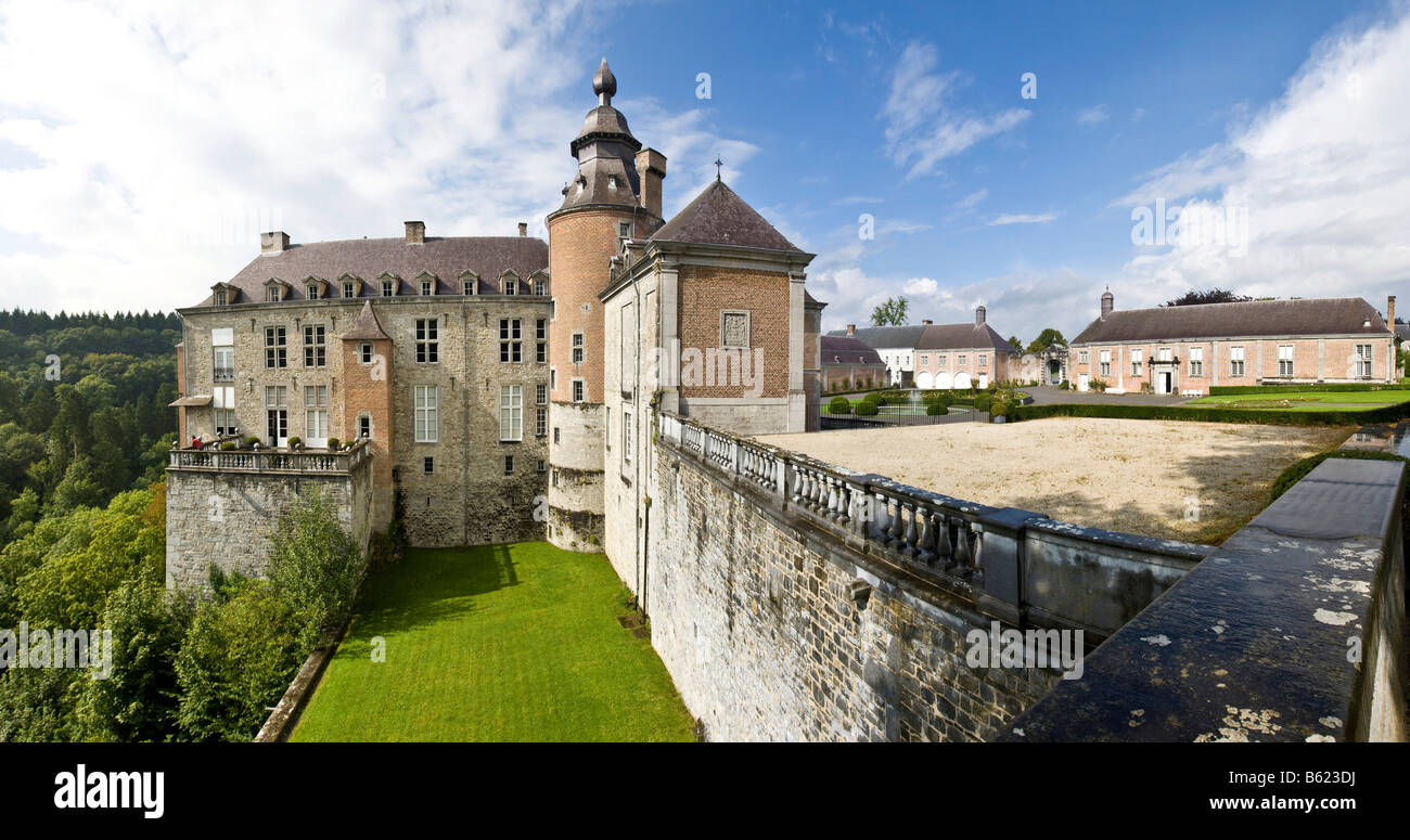 Château de Modave, Castle of Modave, panoramic view, Modave, Liège ...