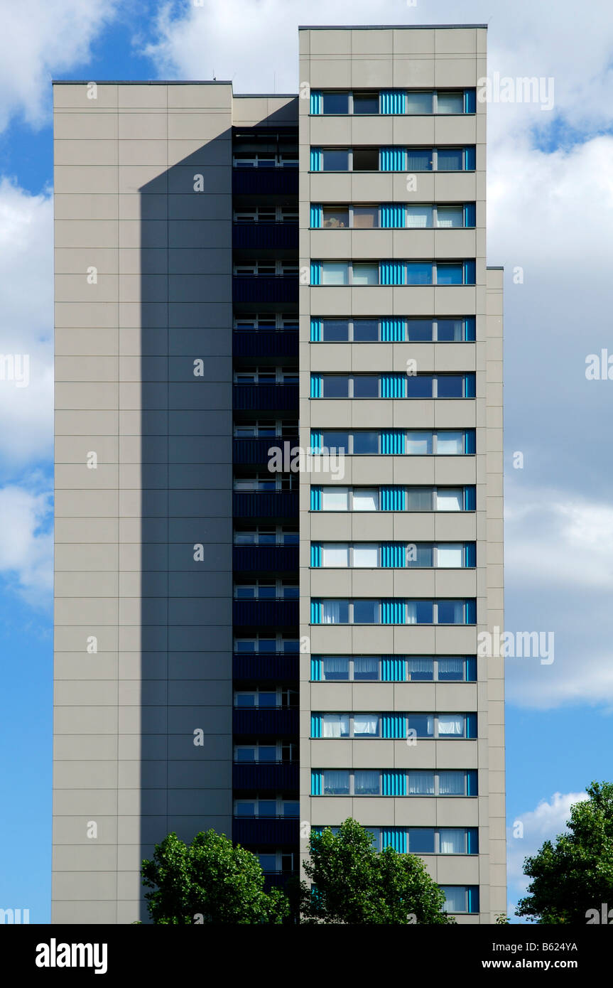 Renovated plattenbau, prefabricated building made with concrete slabs ...