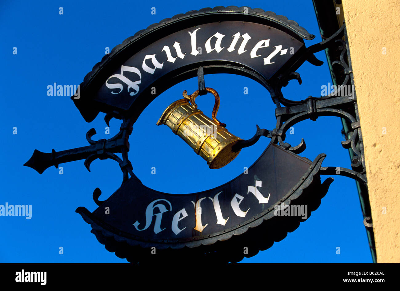 Sign of a tavern, Paulaner Keller Cellar, Nockherberg, Munich, Bavaria ...
