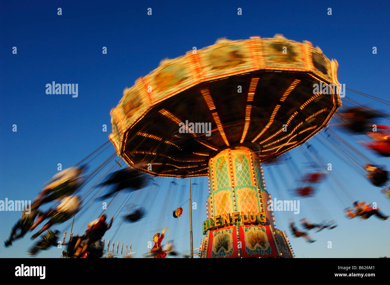Chain carousel, Wies'n, Oktoberfest, Munich, Bavaria, Germany, Europe ...