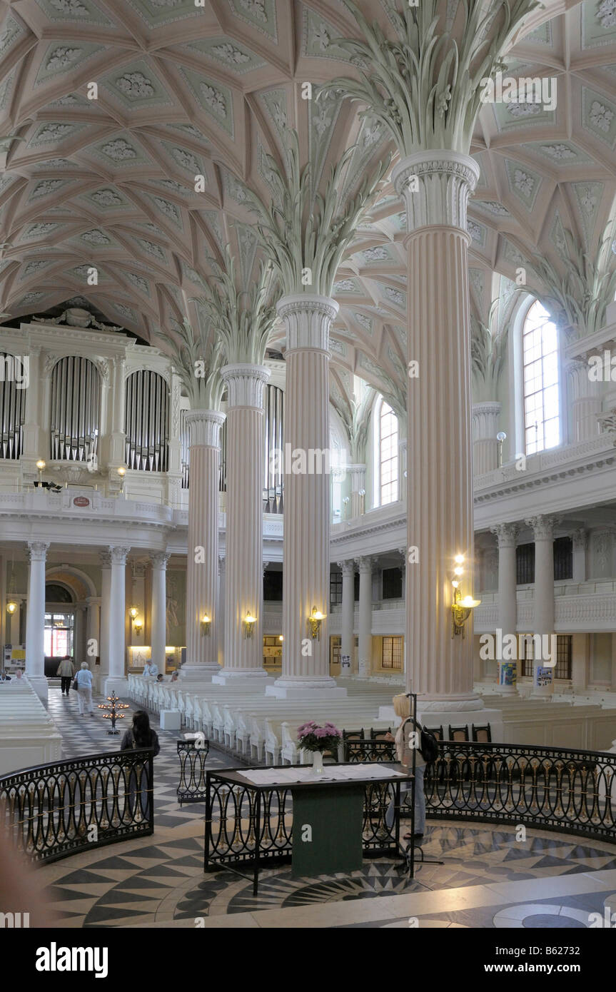 Nikolaikirche or St. Nicholas Church, interior view, Leipzig, Saxony ...