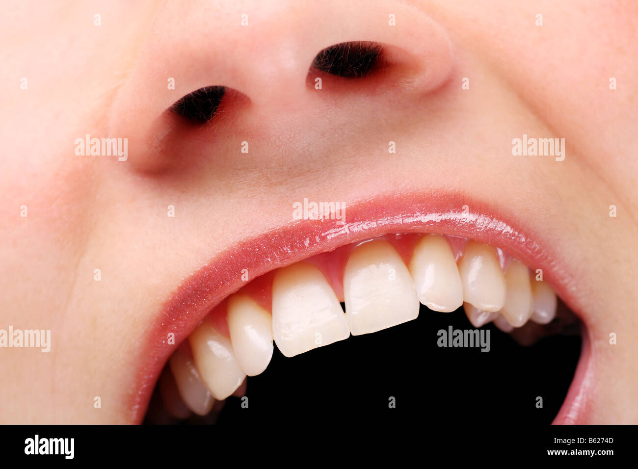 female with healthy mouth and teeth Stock Photo - Alamy