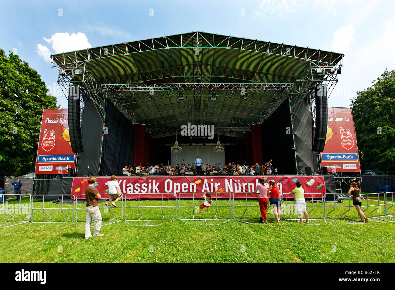 Klassik Open Air, practice, Nuremberg Symphony Orchestra, stage ...