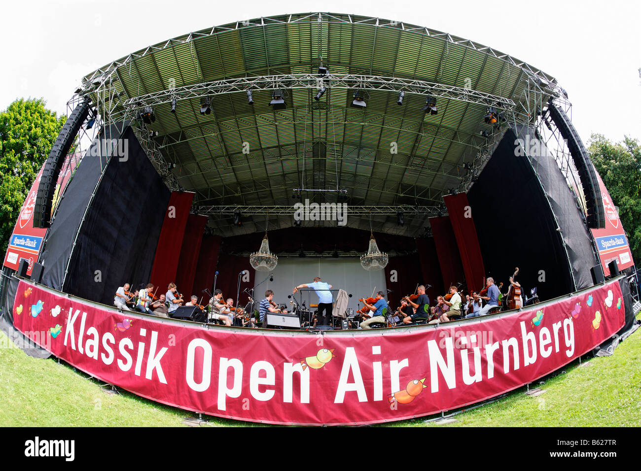 Klassik Open Air, practice, Nuremberg Symphony Orchestra, stage ...