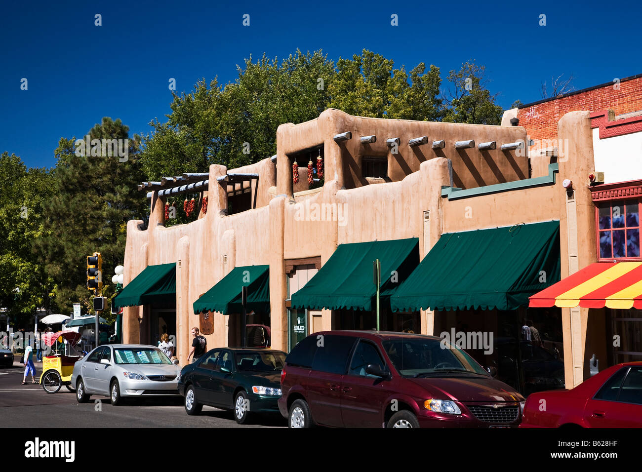 Downtown plaza area, Santa Fe in New Mexico, USA Stock Photo - Alamy