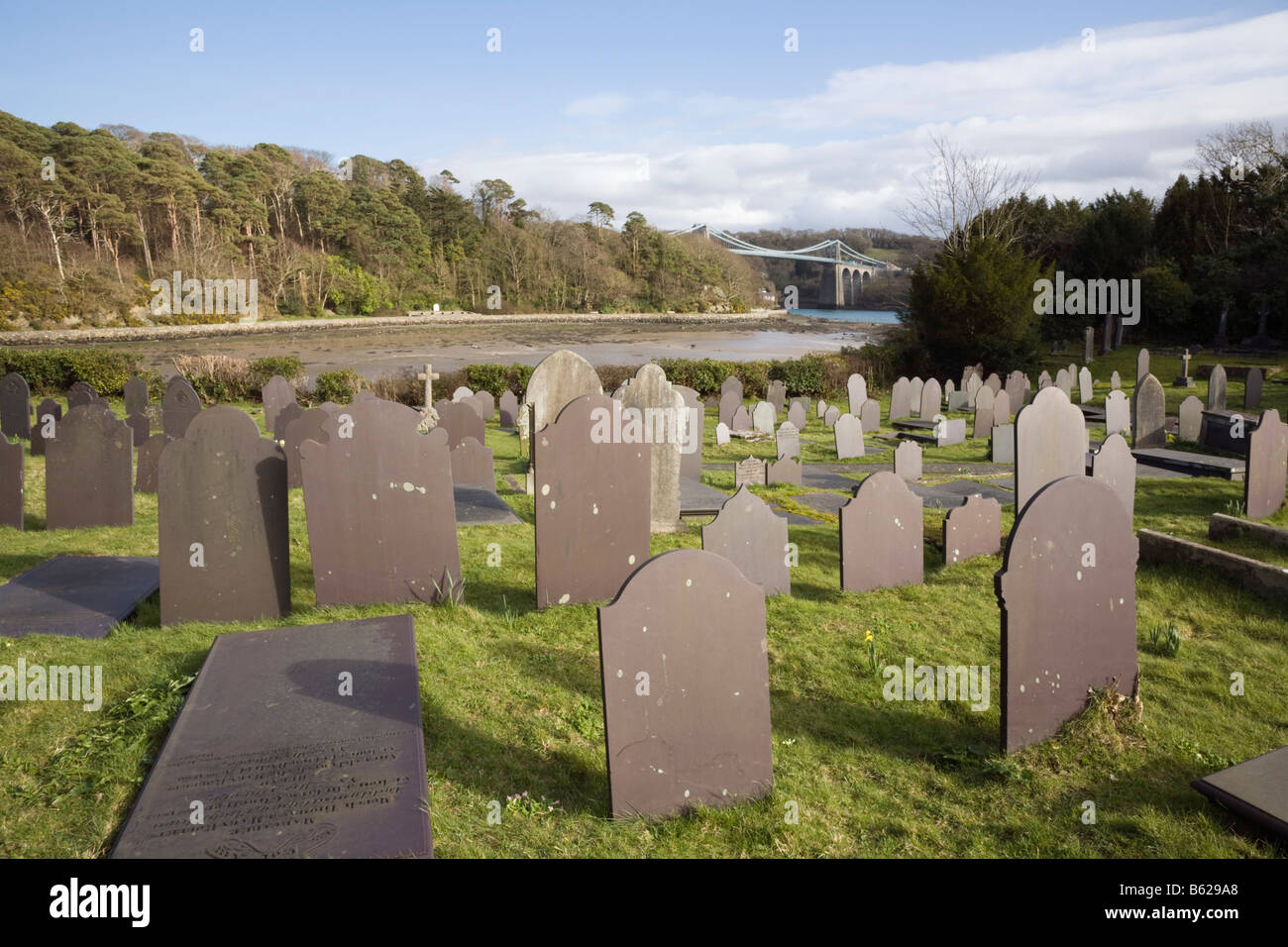 Menai Bridge (Porthaethwy) Anglesey North Wales UK Gravestones in St ...