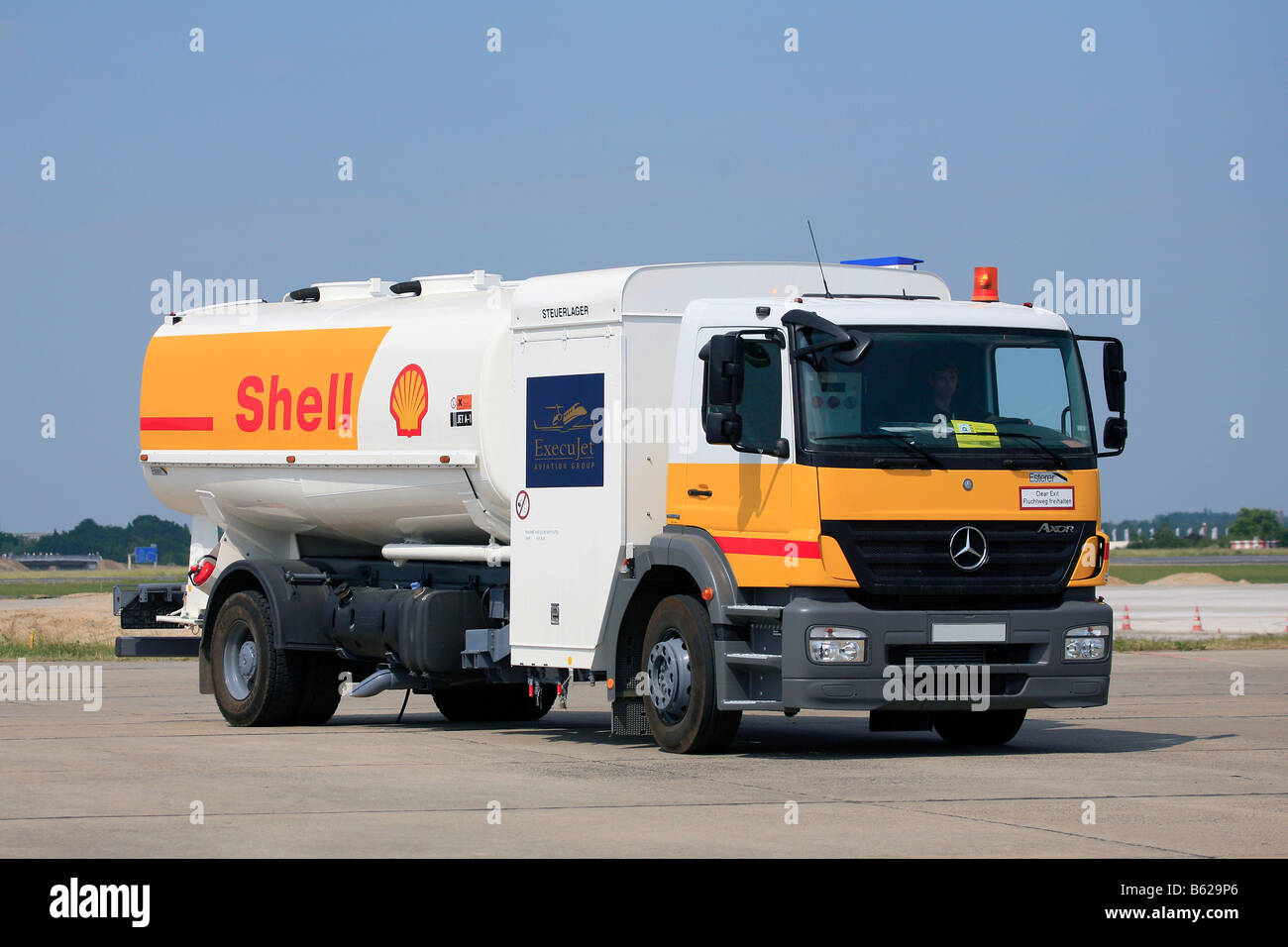 Mercedes tanker, Shell, maintenance vehicle for refueling planes Stock ...