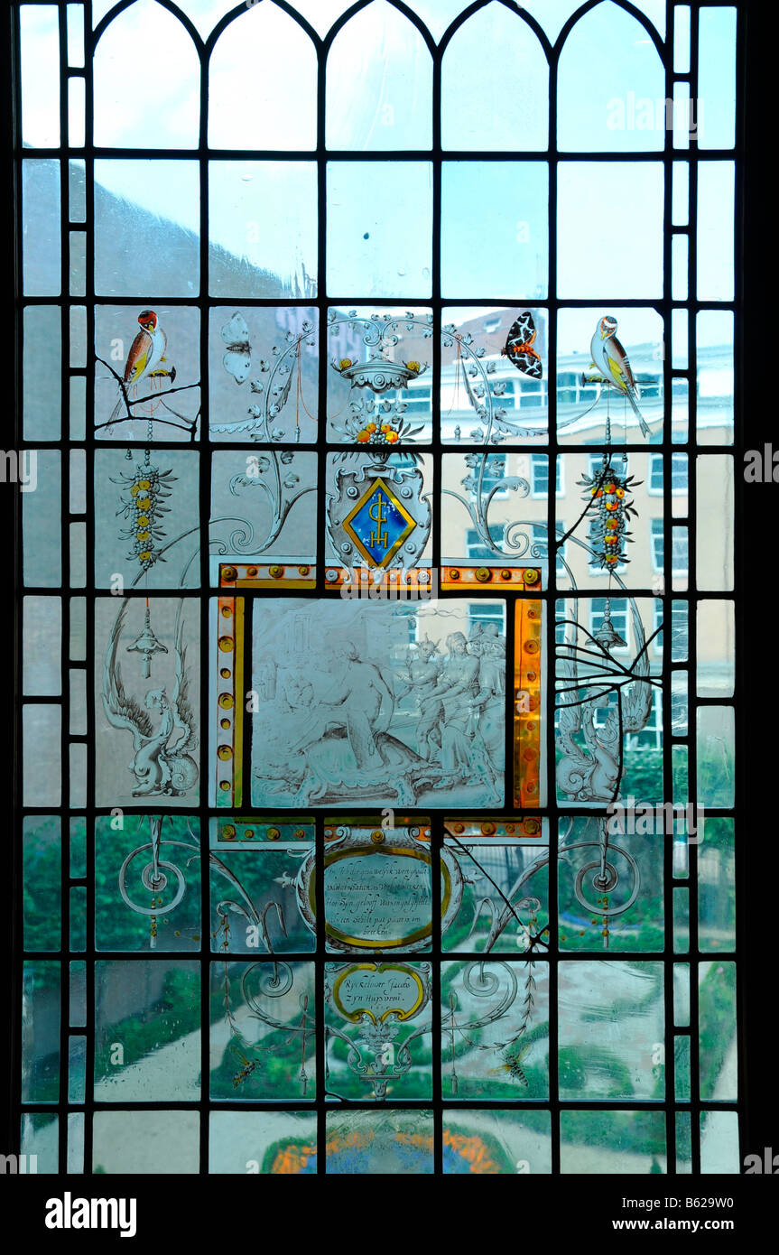 Painted window, Van Loon Museum, Herengracht, Amsterdam, Netherlands ...