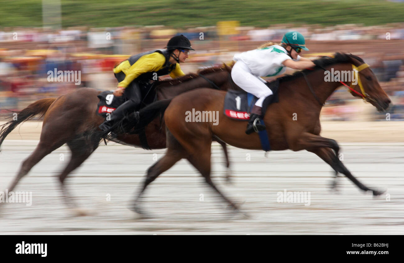 Riders, galloping, Duhner Wattrennen, Duhnen Trotting Races 2008, the ...