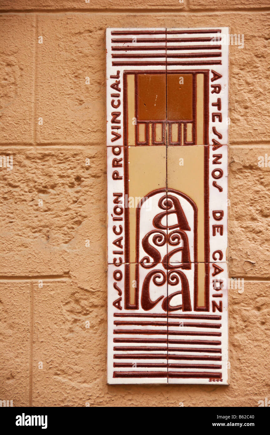 Sign of the artists' quarter of Cadiz, Andalusia, Spain, Europe Stock ...