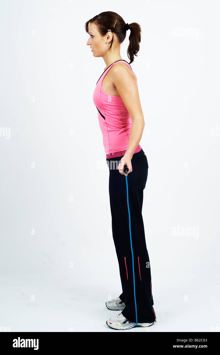 Women rope skipping side hi-res stock photography and images - Alamy