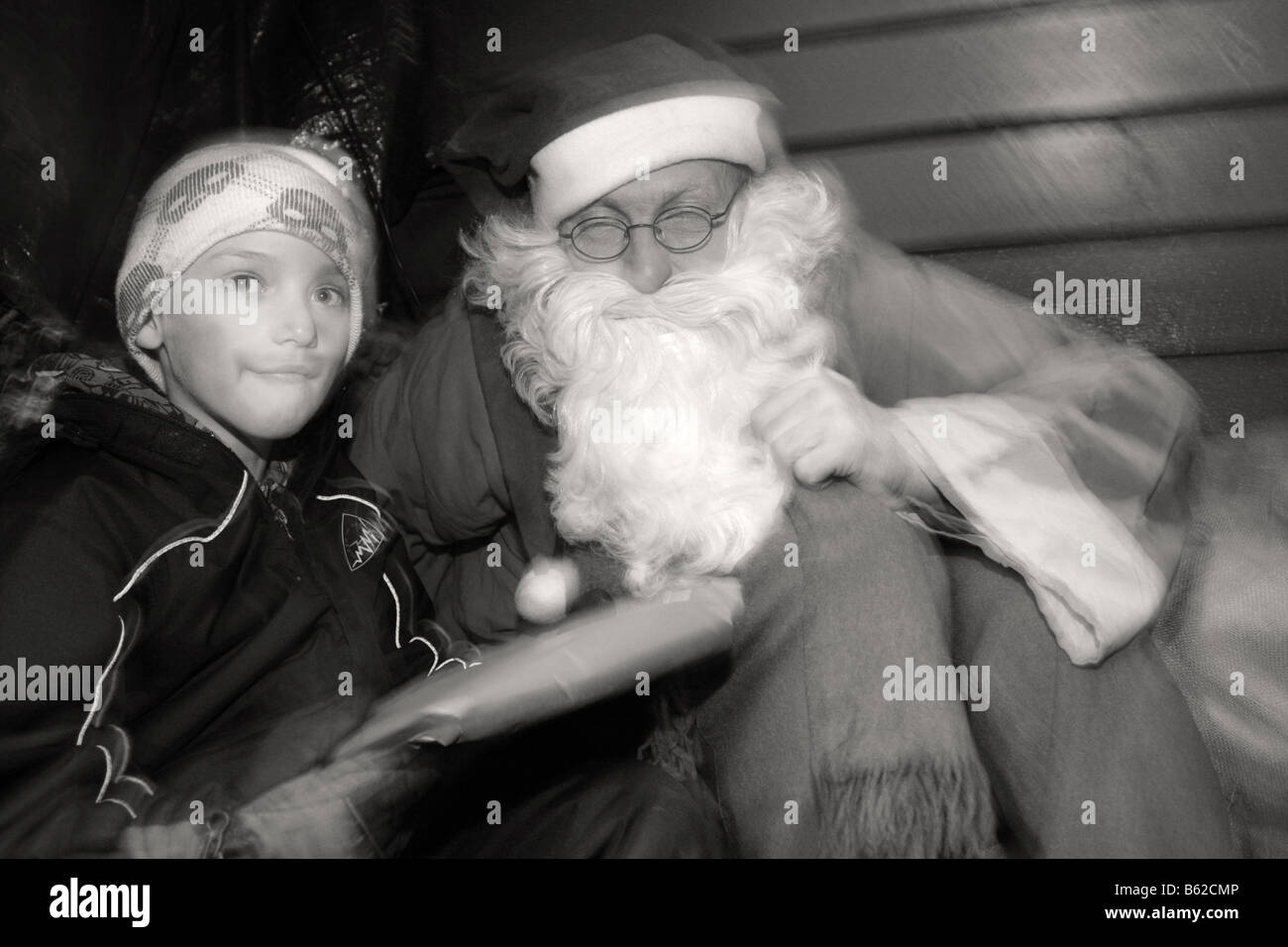 swedish santa claus with beard giving happy children christmas presents ...