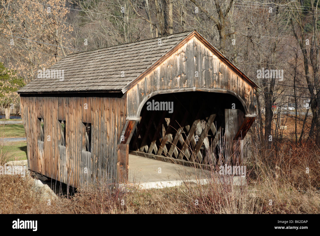 The Baltimore Covered Bridge during the autumn months located in ...