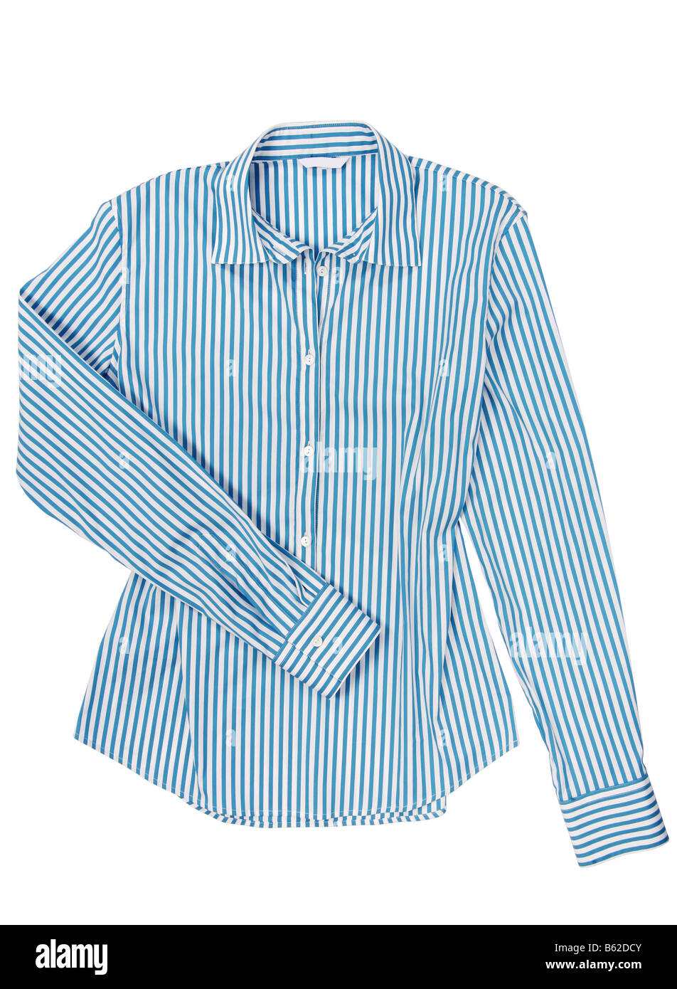 Female shirt with blue line in white Stock Photo - Alamy