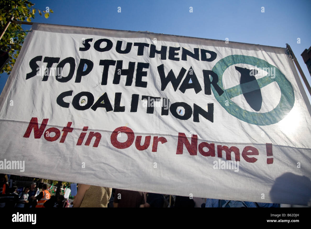 Southend Anti-war Coalition Banner, at Peace March in Manchester ...