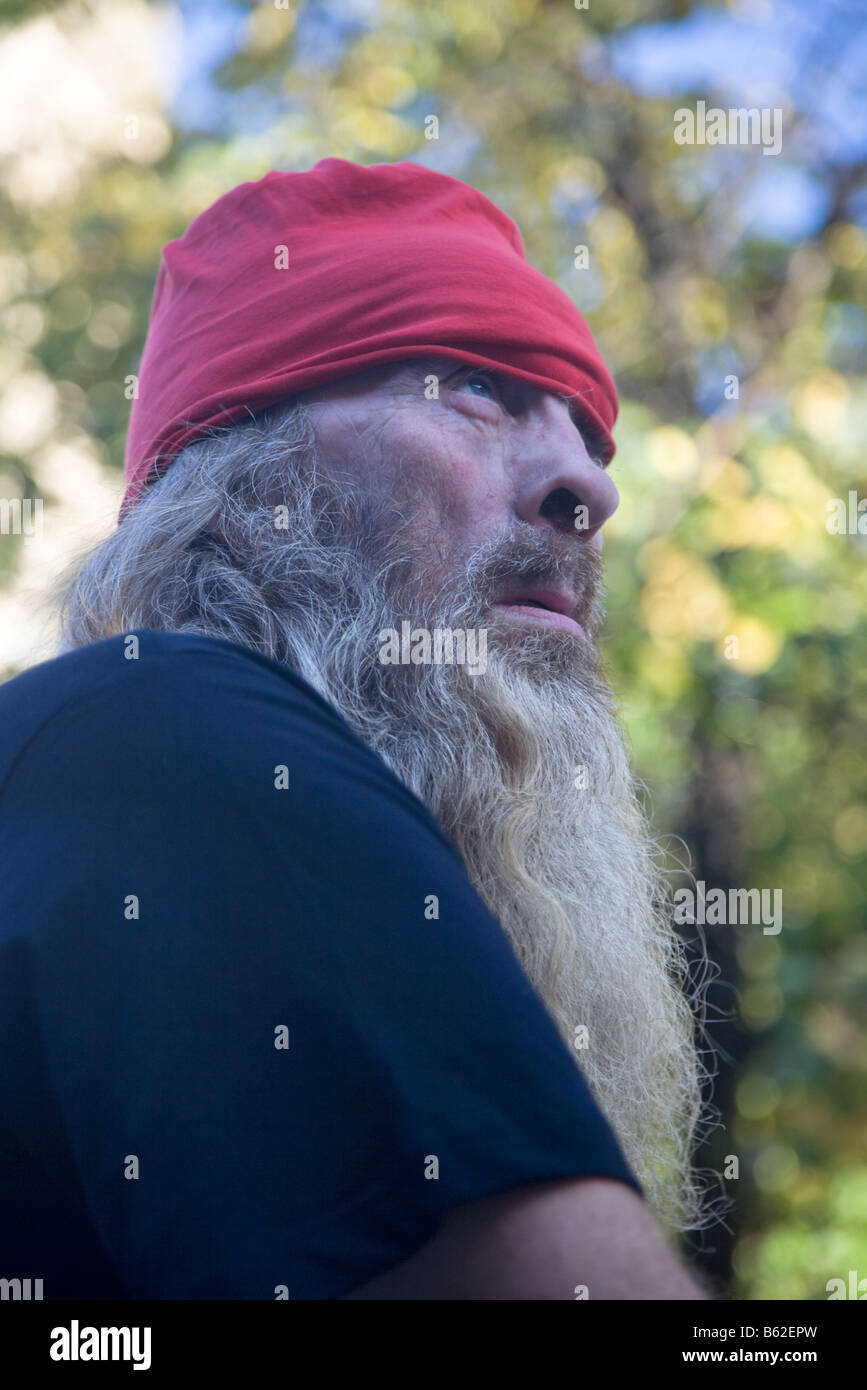 Scary man long hair hi-res stock photography and images - Alamy