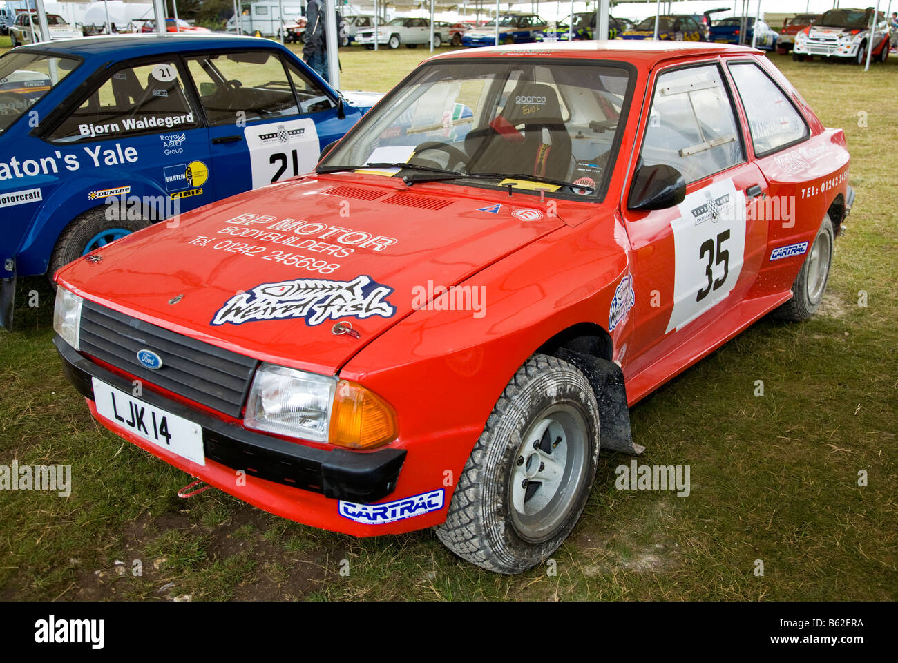 1986 Ford Escort Cosworth G3 rally car, in the paddock at Goodwood ...