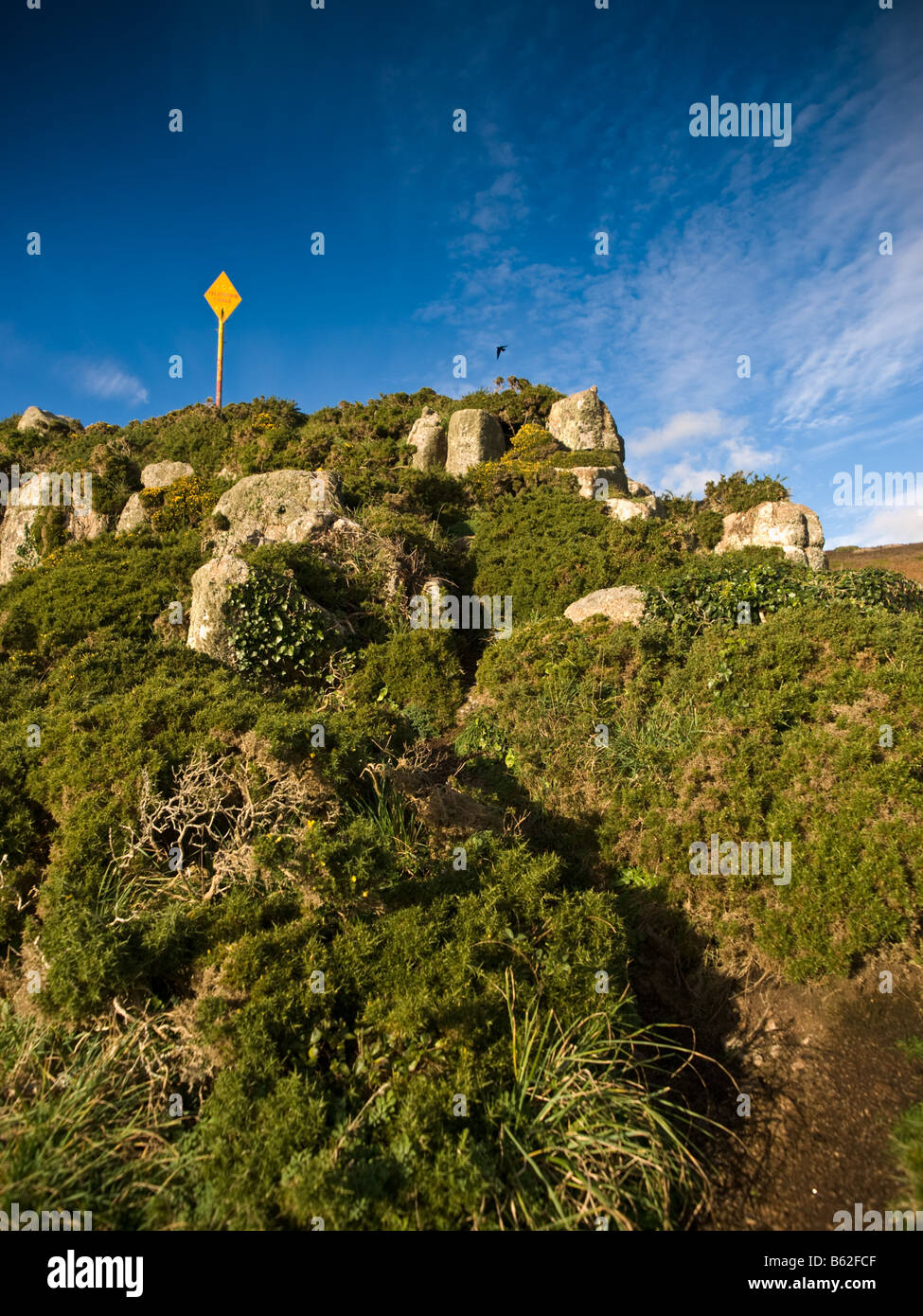 Telephone Cable signpost, Porthcurno Stock Photo - Alamy