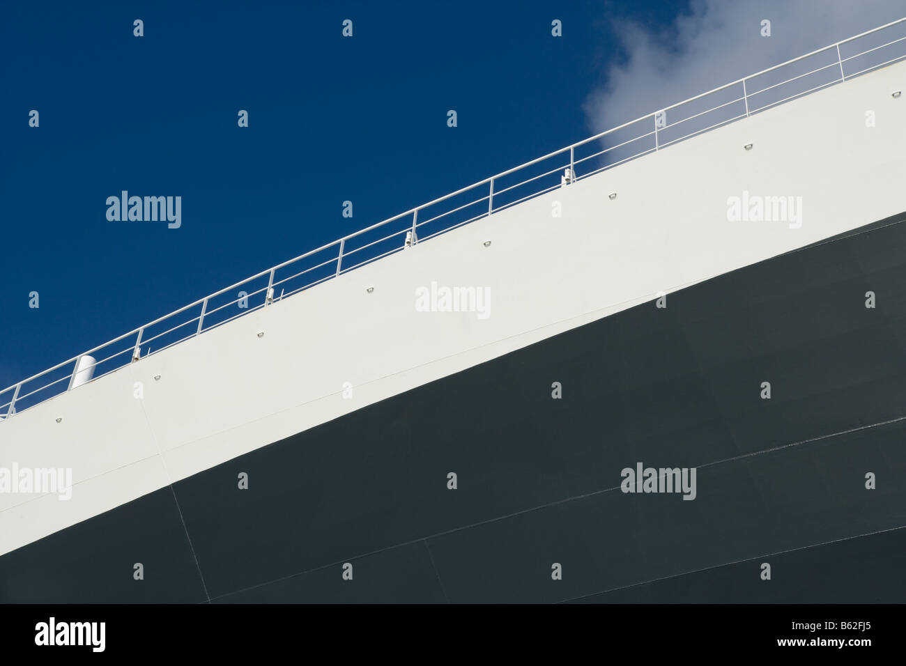 Hand rail on a ship bow Stock Photo - Alamy