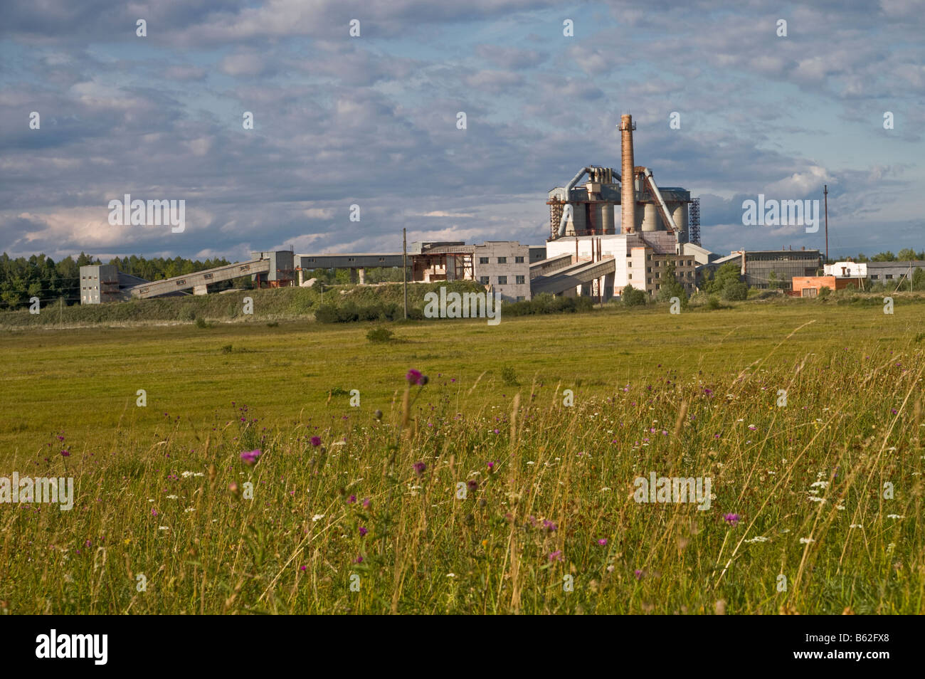 Cement works in the north of Russia Stock Photo - Alamy