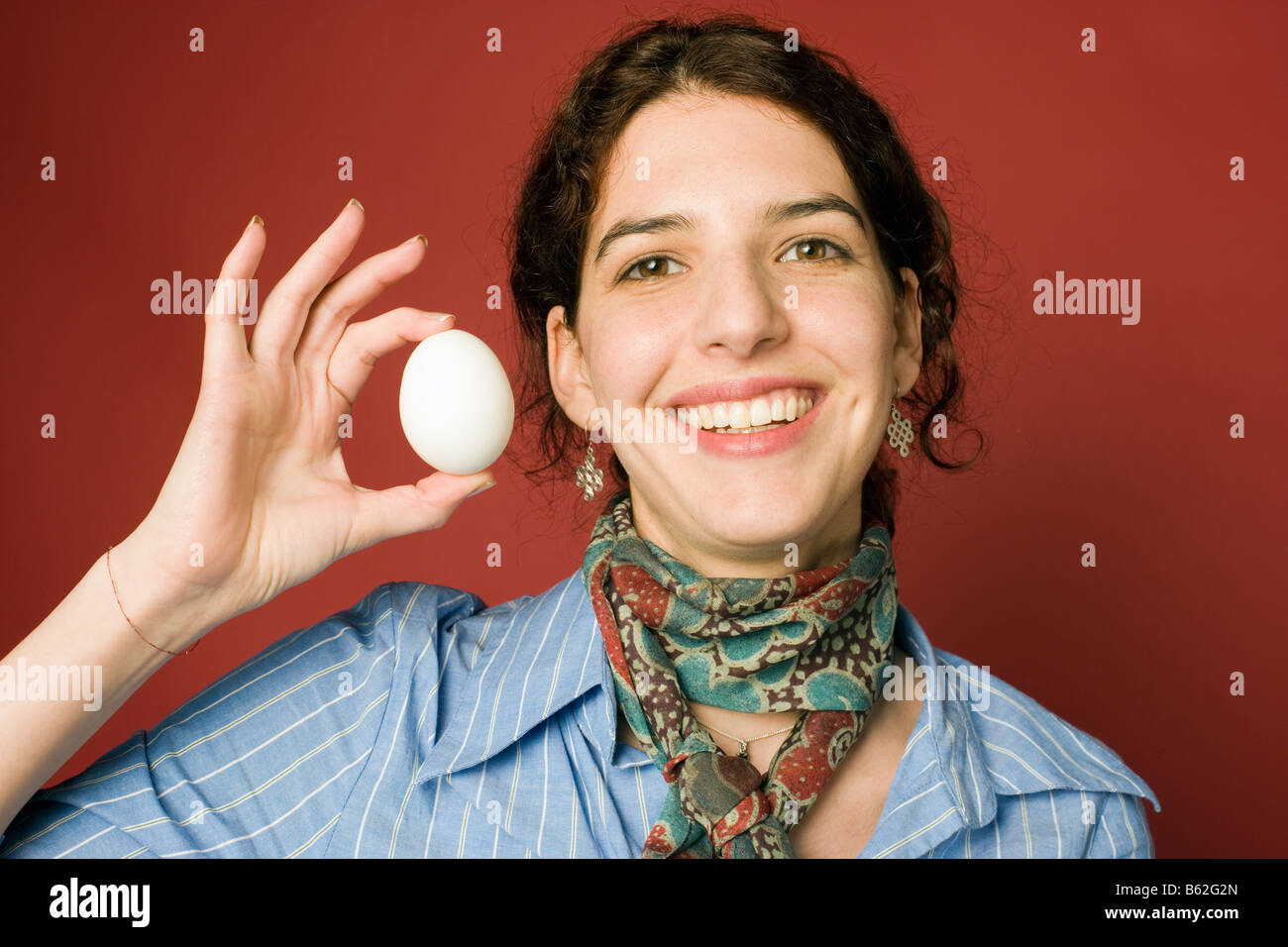 Happy woman smile boiled egg hi-res stock photography and images - Alamy