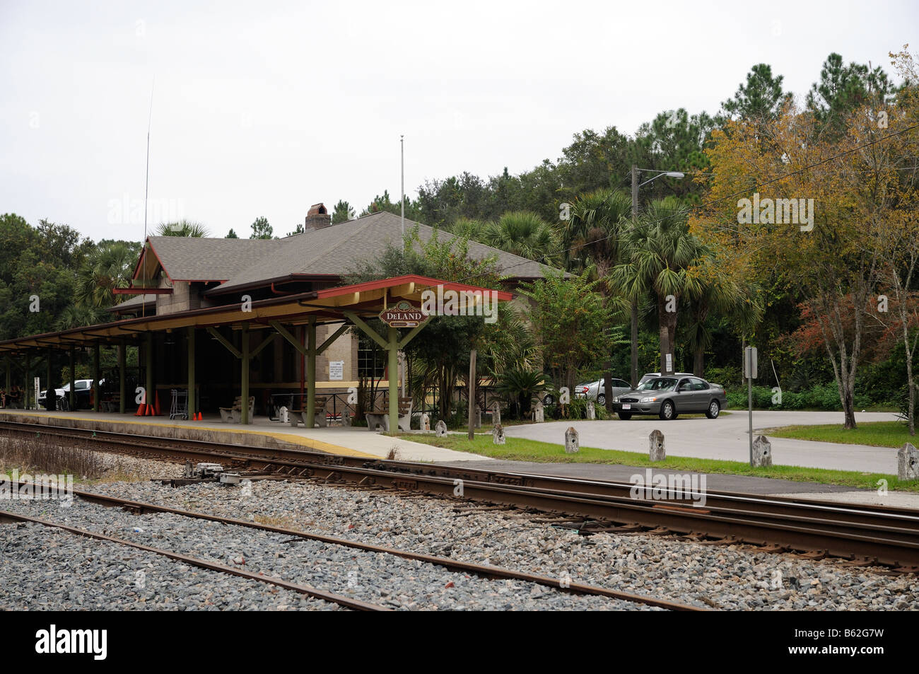 Amtrak Railroad station building at DeLand central Florida America USA ...