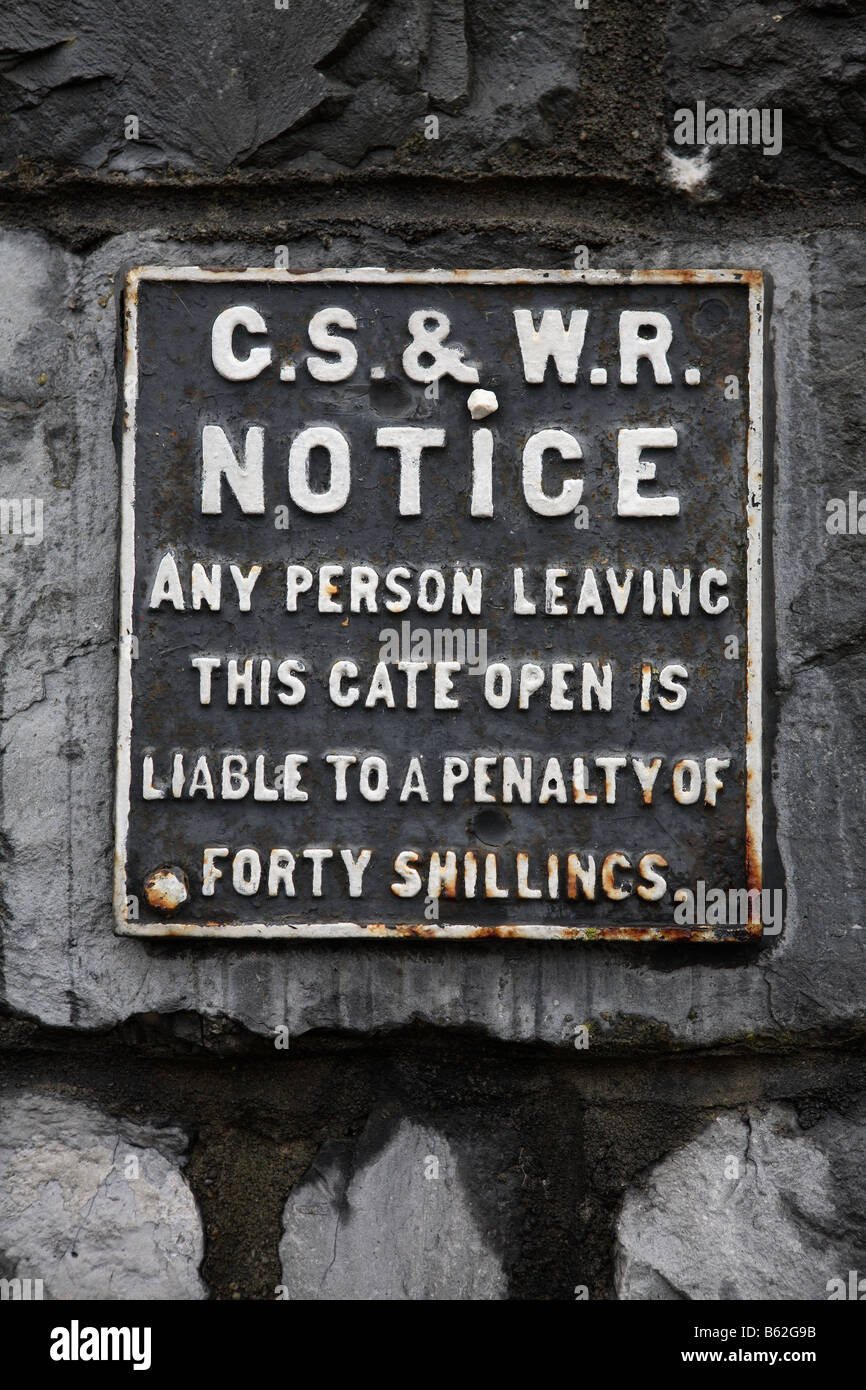 Cast Iron Railway Notice Stock Photo - Alamy