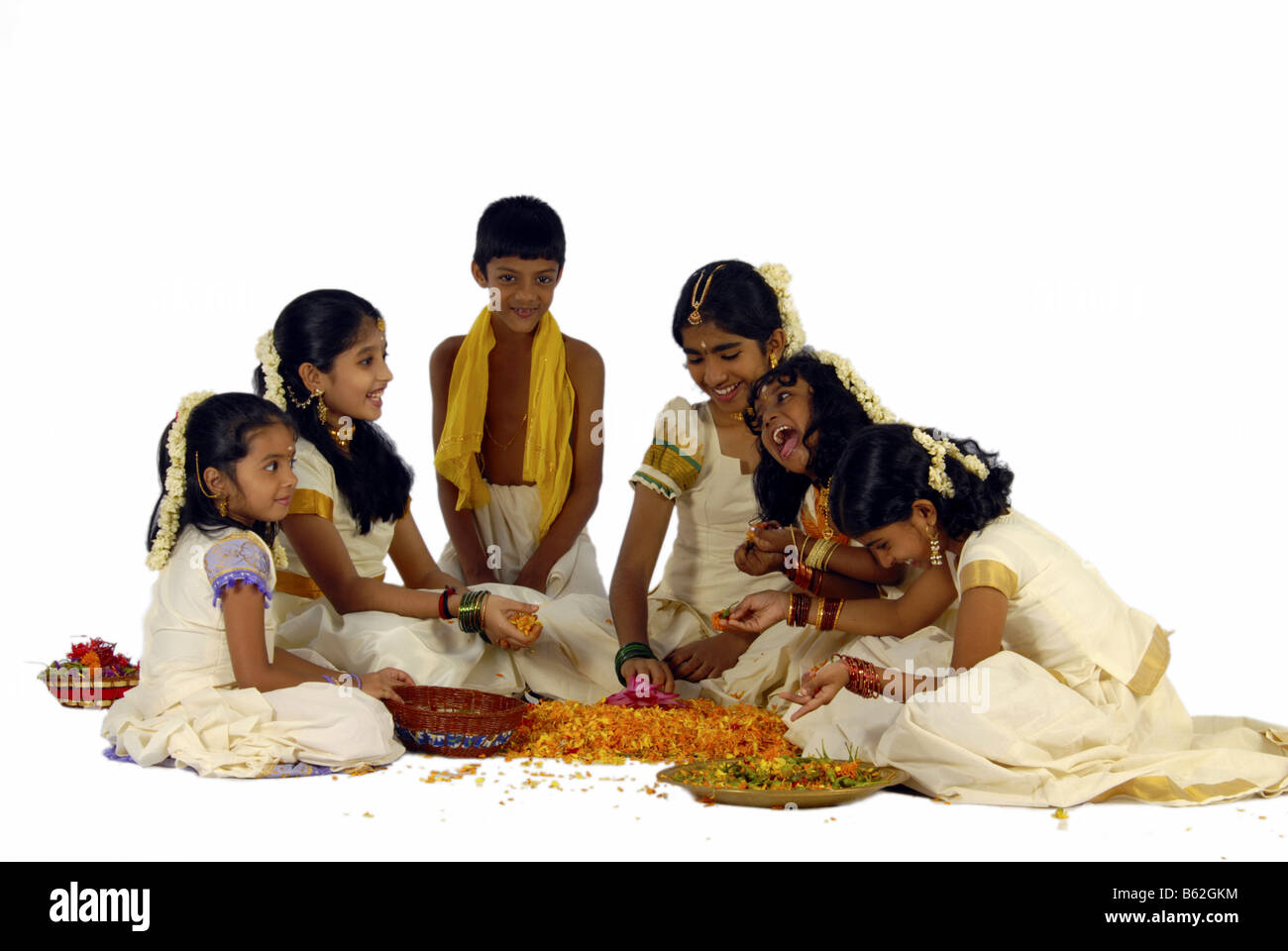 CHILD MODELS FROM KERALA IN TRADITIONAL ATTIRE DURING ONAM Stock Photo ...