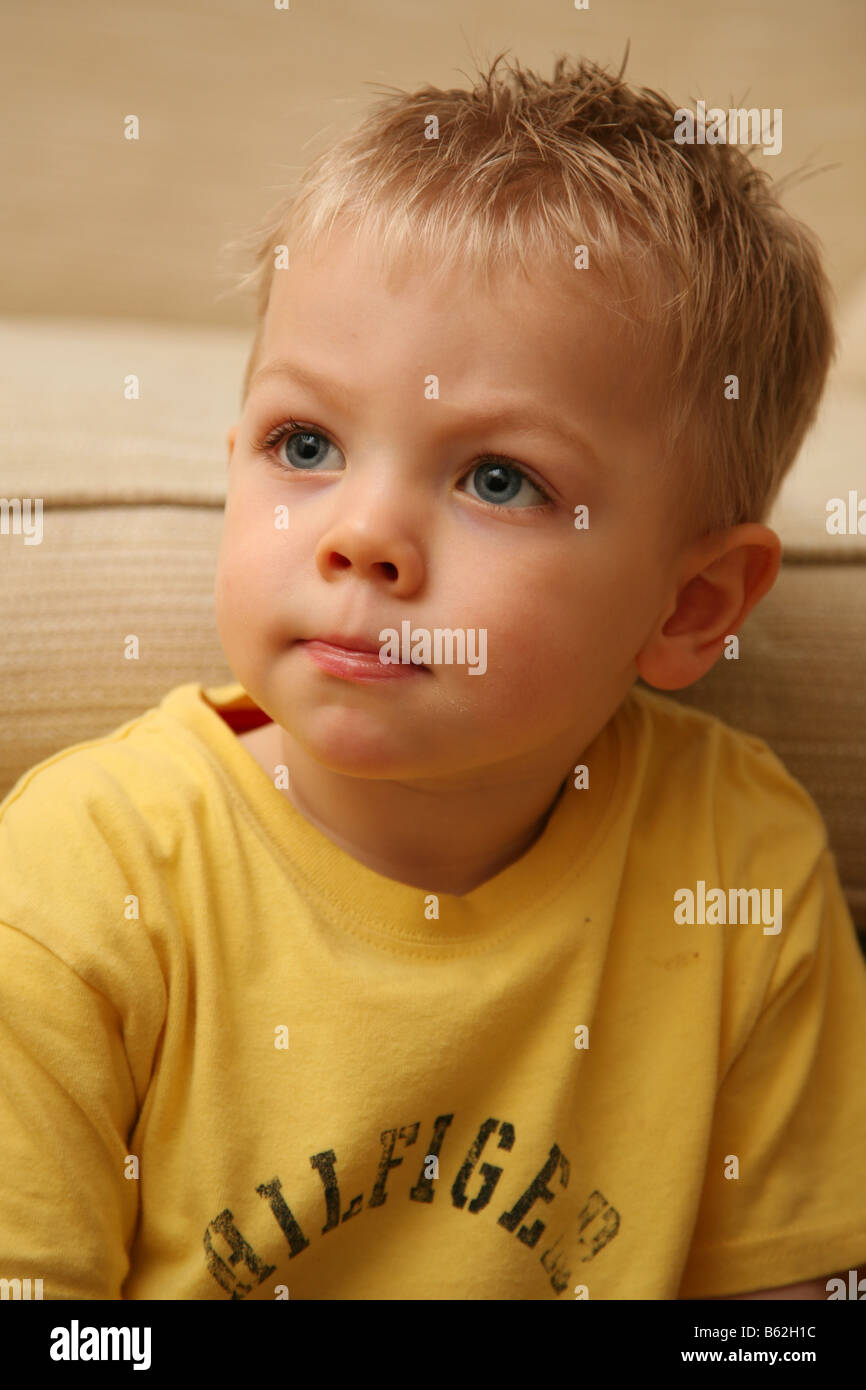 Male toddler sulking Stock Photo - Alamy