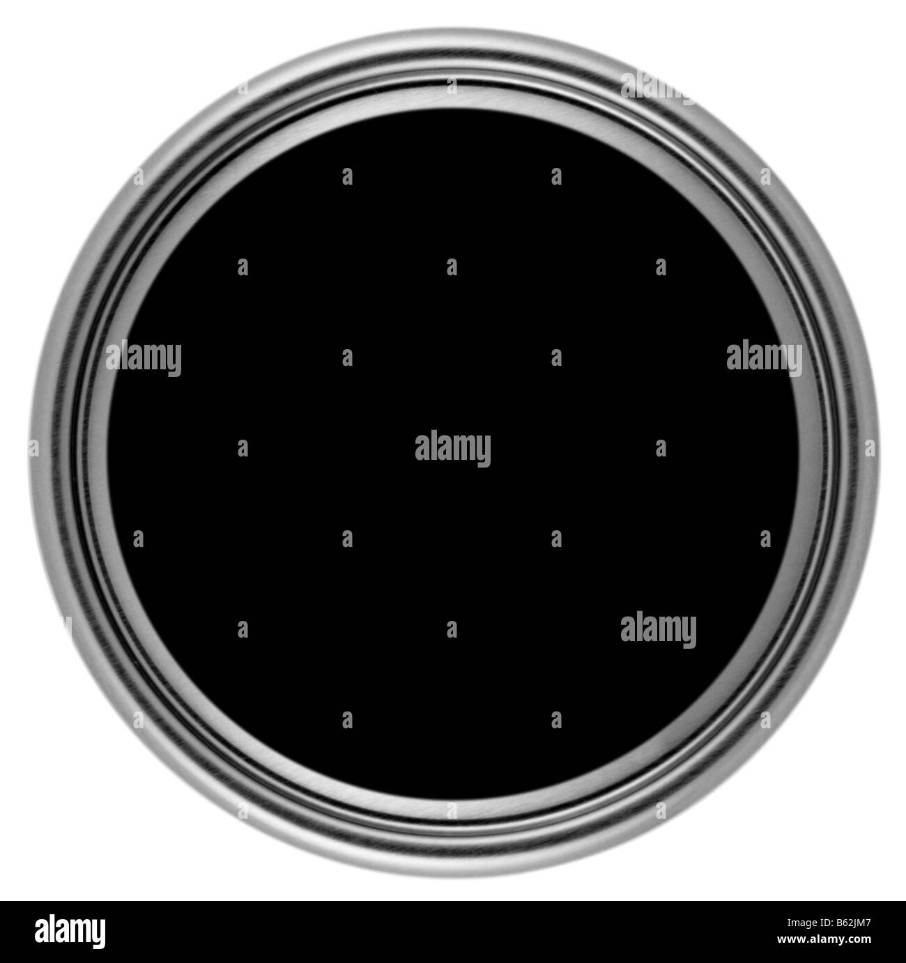 Circular button with metal frame Stock Photo - Alamy