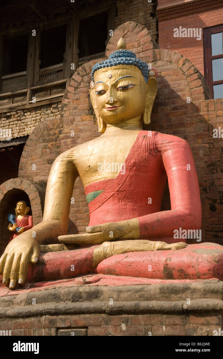 Statue of Lord Buddha in the Buddhist temple of Swayambhunath the ...