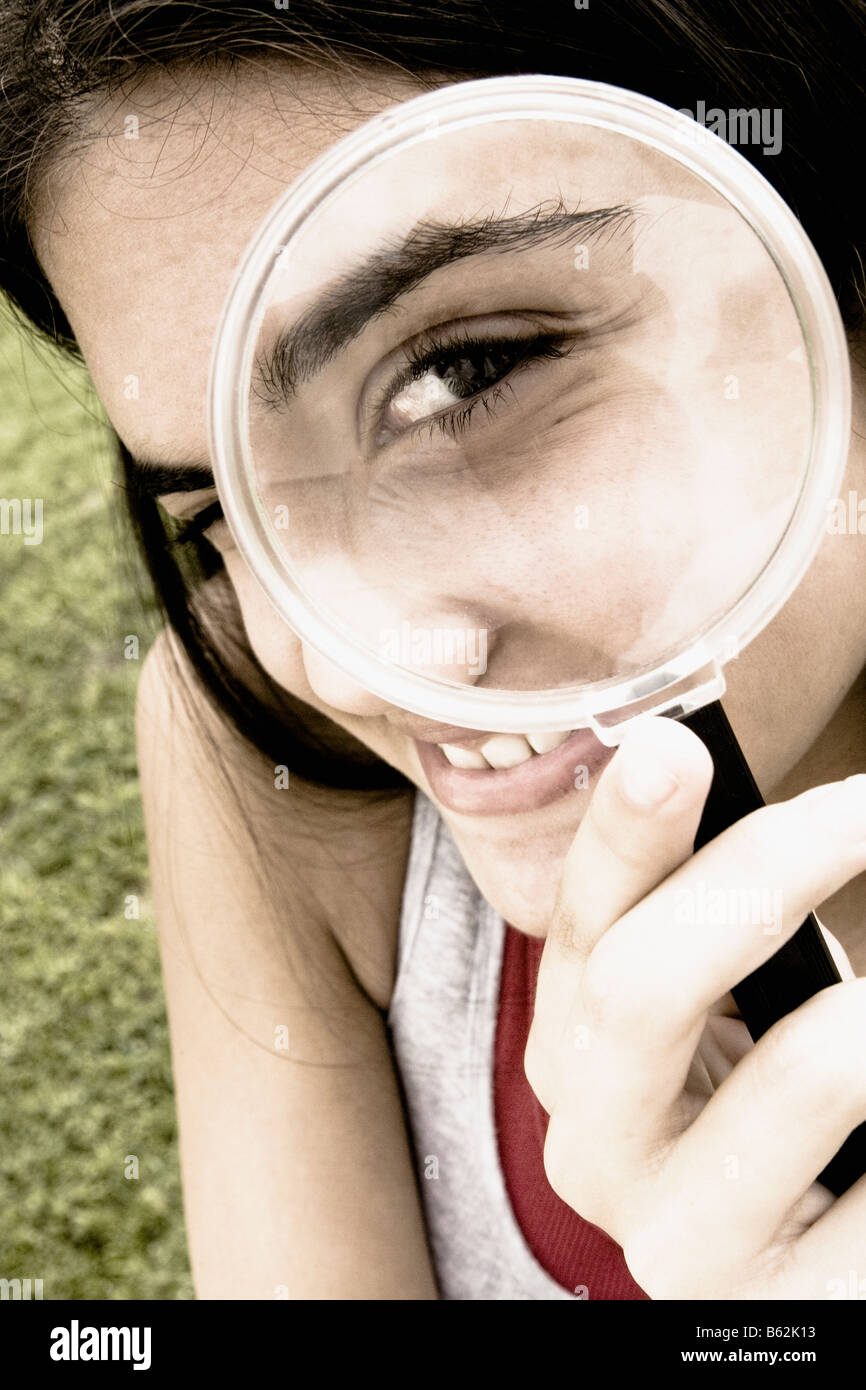 Person looking through glass excited hi-res stock photography and ...
