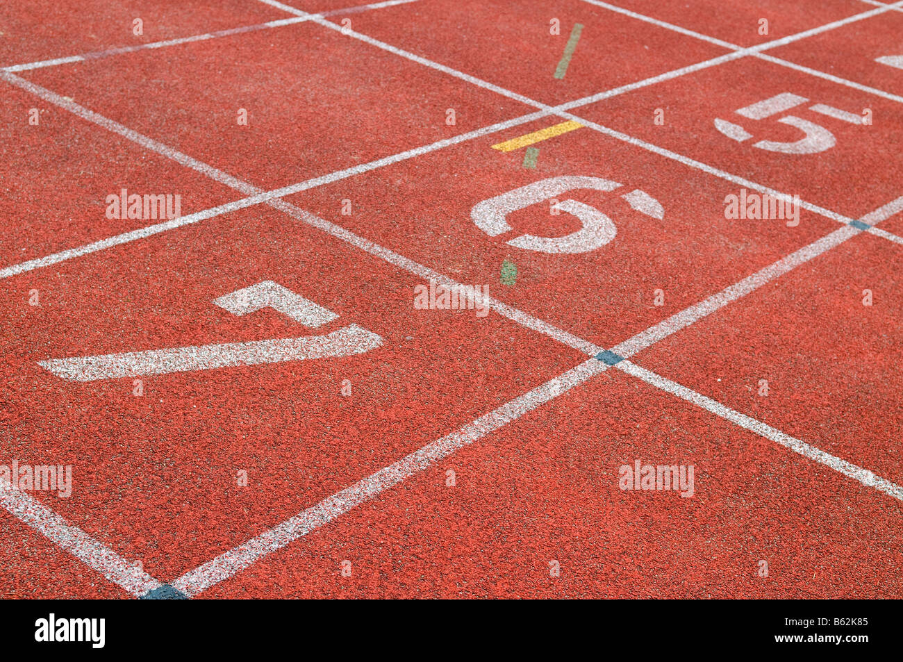 Part of the starting lane of a race track Stock Photo - Alamy