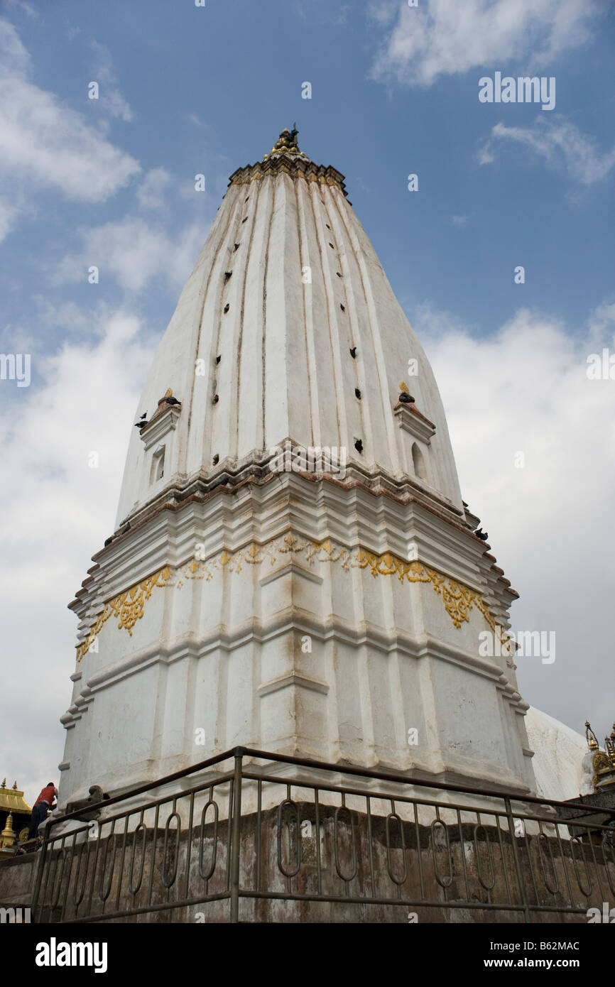 Buddhist gompa at the Buddhist temple of Swayambhunath the monkey ...