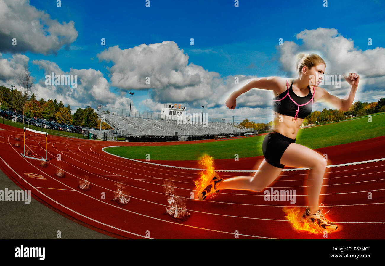 Women Running Track Wallpaper