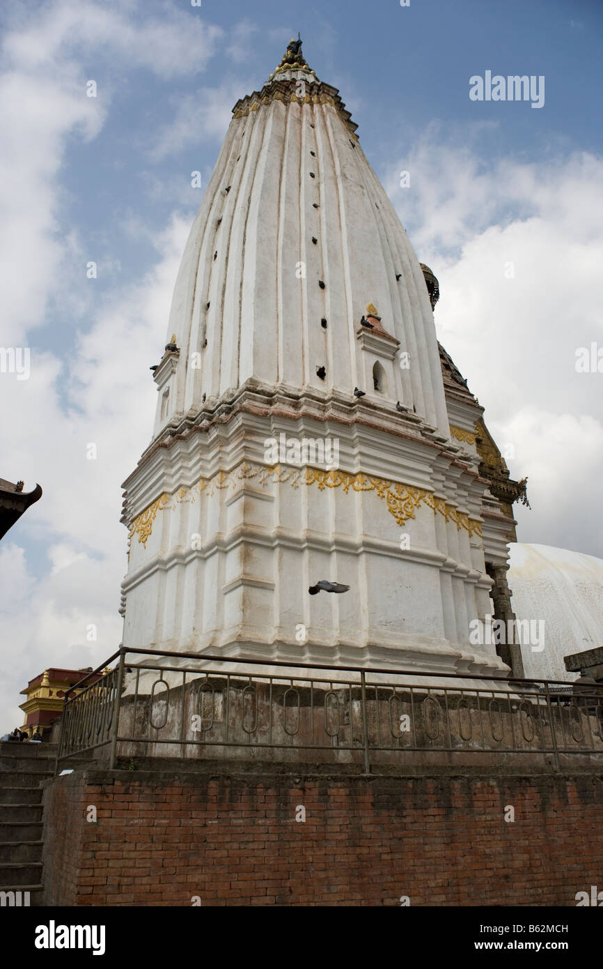 Buddhist gompa at the Buddhist temple of Swayambhunath the monkey ...