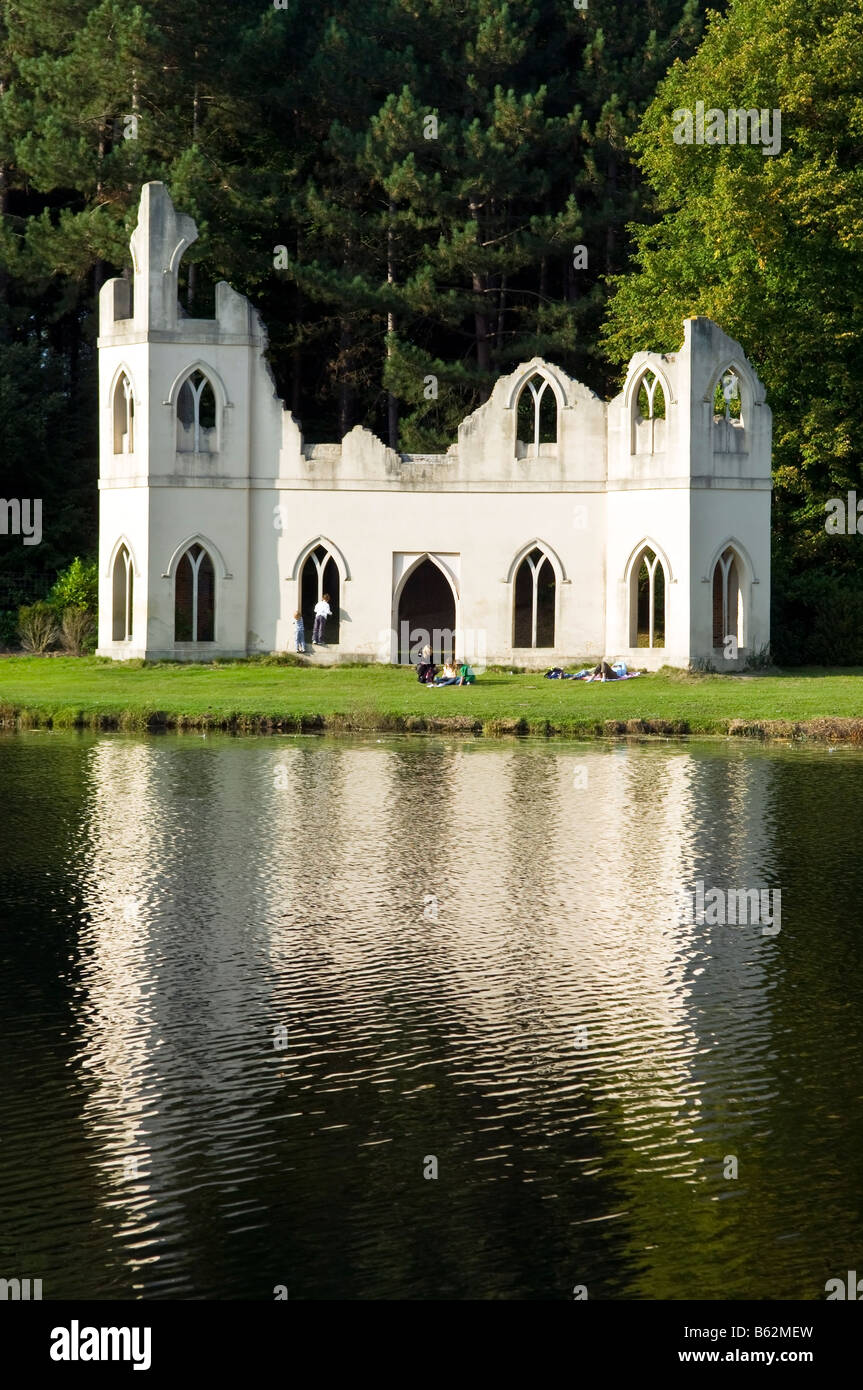 Folly abbey ruined in Painshill Park Cobham Surrey England UK Stock ...