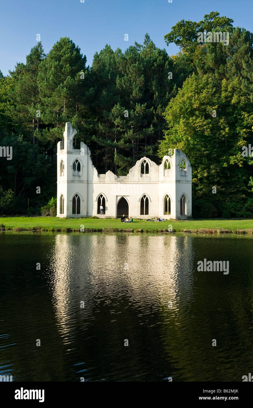 Folly abbey ruined in Painshill Park Cobham Surrey England UK Stock ...
