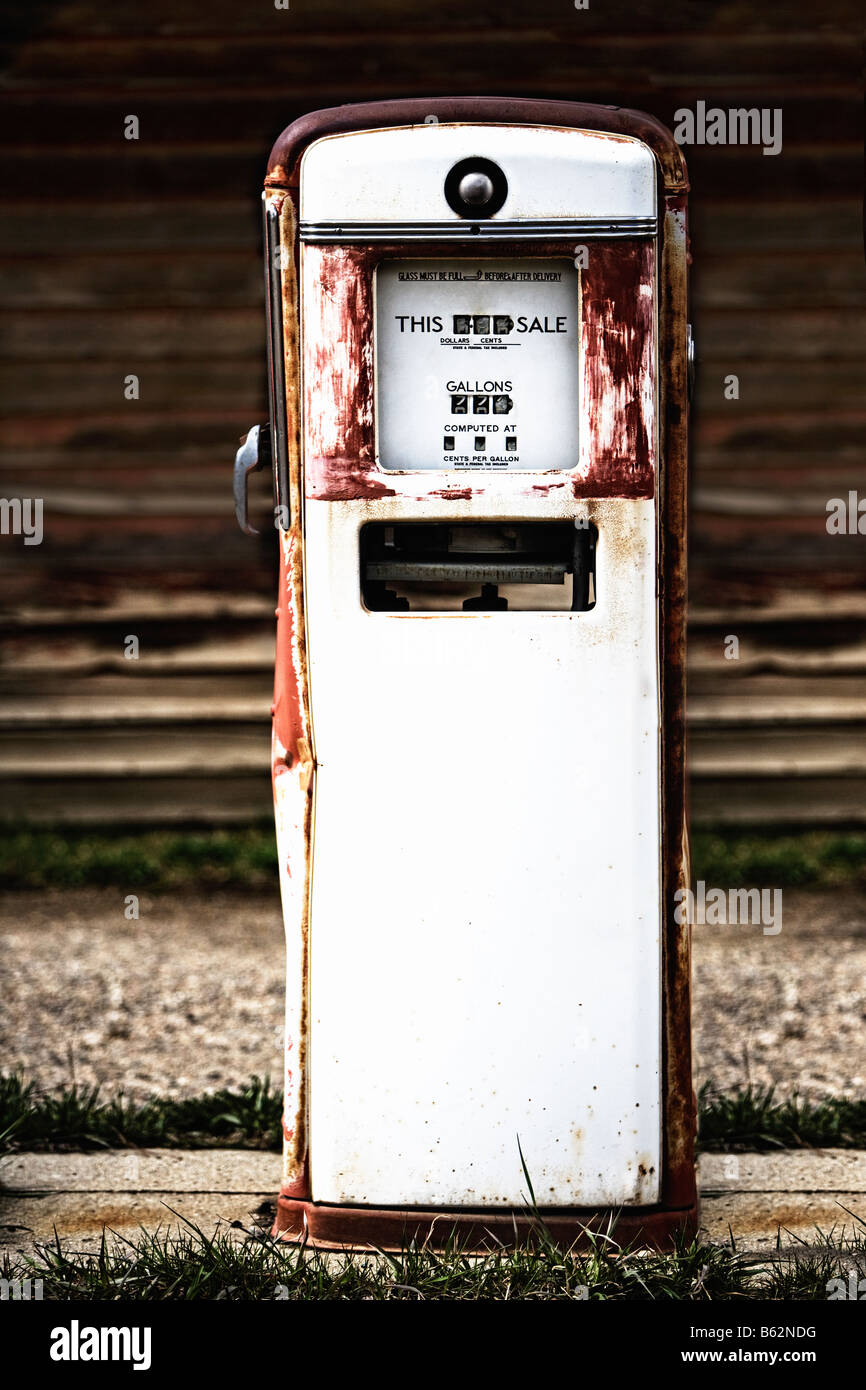 Close-up of an abandoned gas pump, Ghost Town, Virginia City, Montana ...