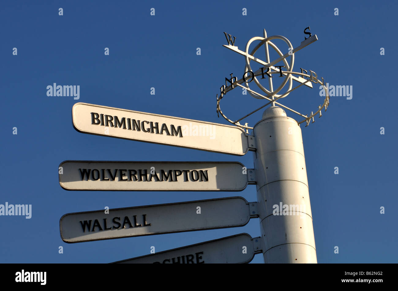 Place name signpost at Birmingham International Airport England UK ...