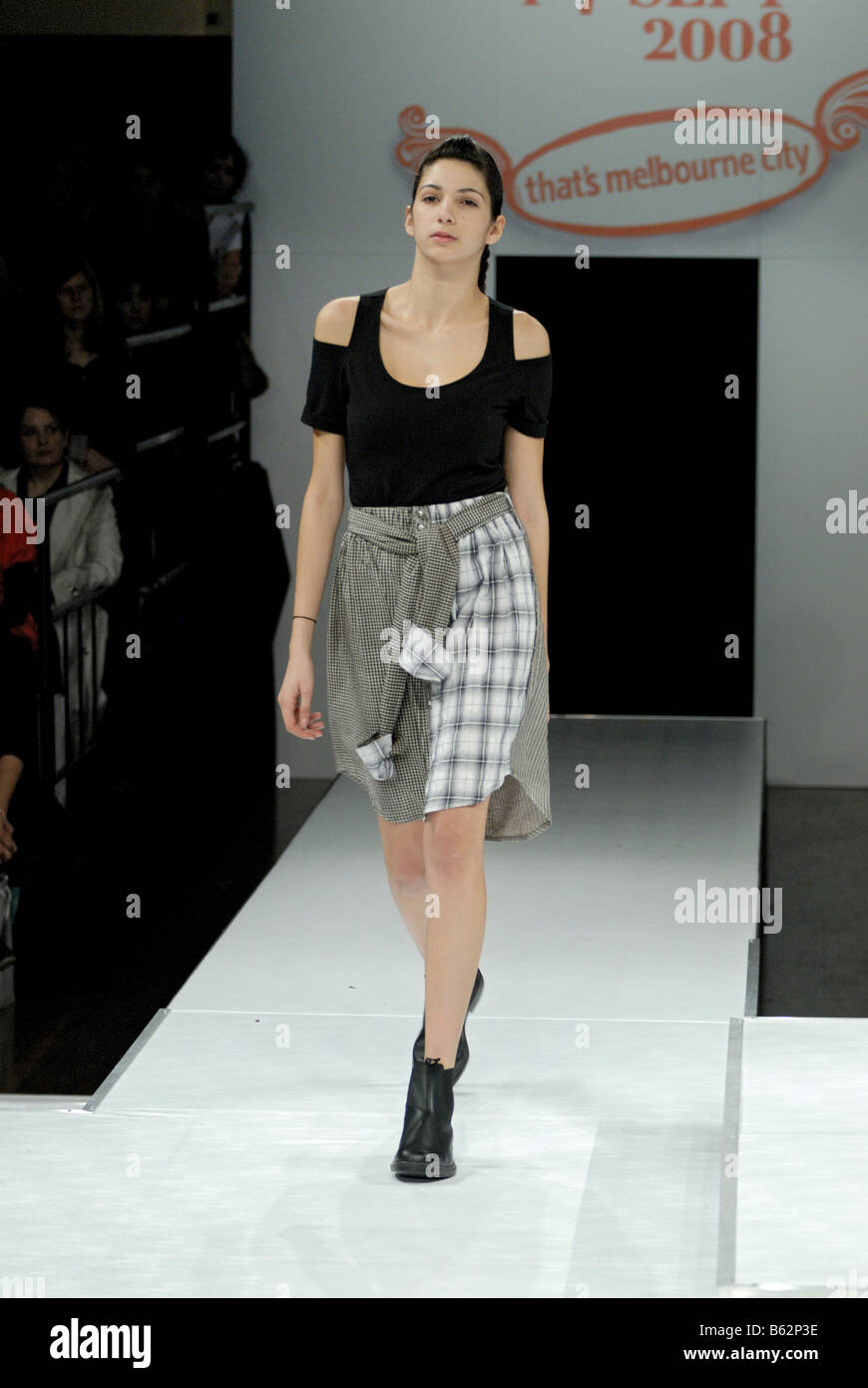 Female model wearing garments by Antipodium at Melbourne Spring Fashion ...